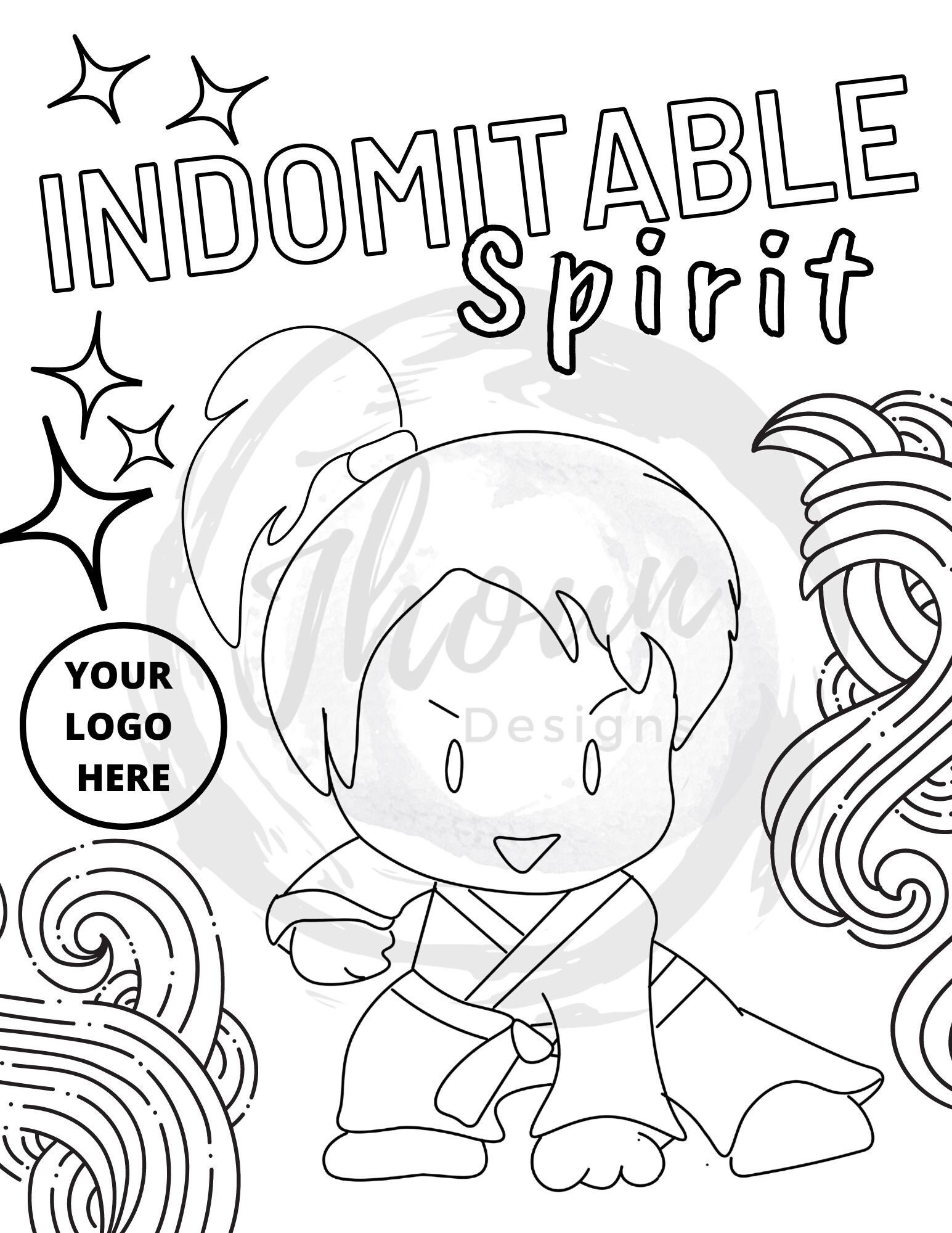 Indomitable Spirit Karate Girl Coloring Page - Etsy