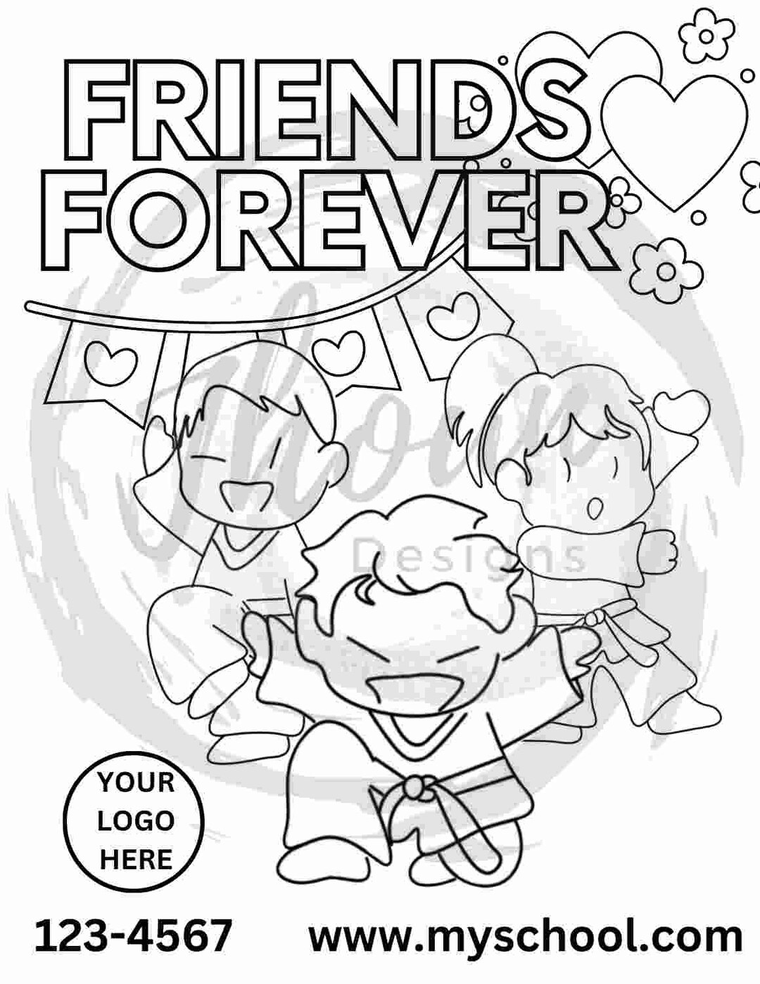 Friends Forever Ninja Coloring Page - Etsy