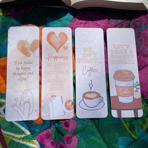 Coffee Lover Bookmarks | Handmade Bookmarks | Individual or Set ...