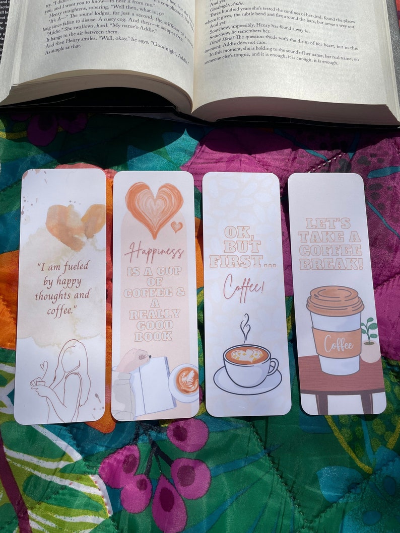 Coffee Lover Bookmarks | Handmade Bookmarks | Individual or Set ...