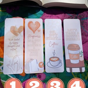Coffee Lover Bookmarks | Handmade Bookmarks | Individual or Set ...