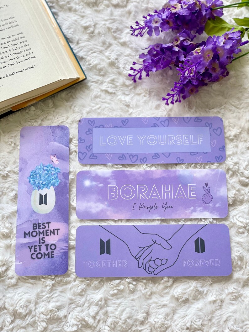 BTS Inspired Bookmarks Love Yourself, Borahae, yet to Come, BTS Army ...