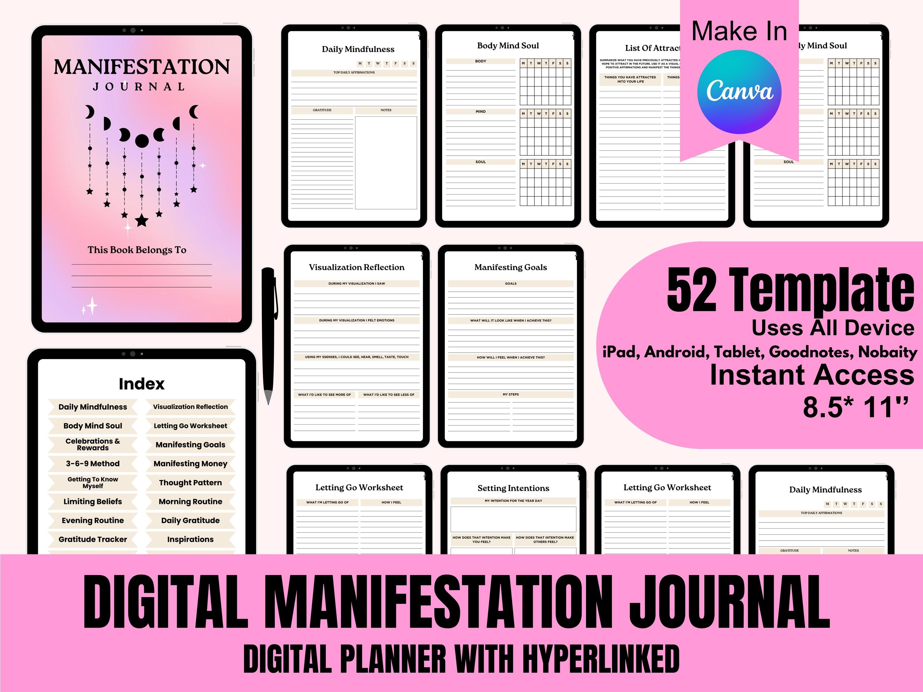 2025 Manifestation Journal | Yearly Intentions Visioning Workbook ...