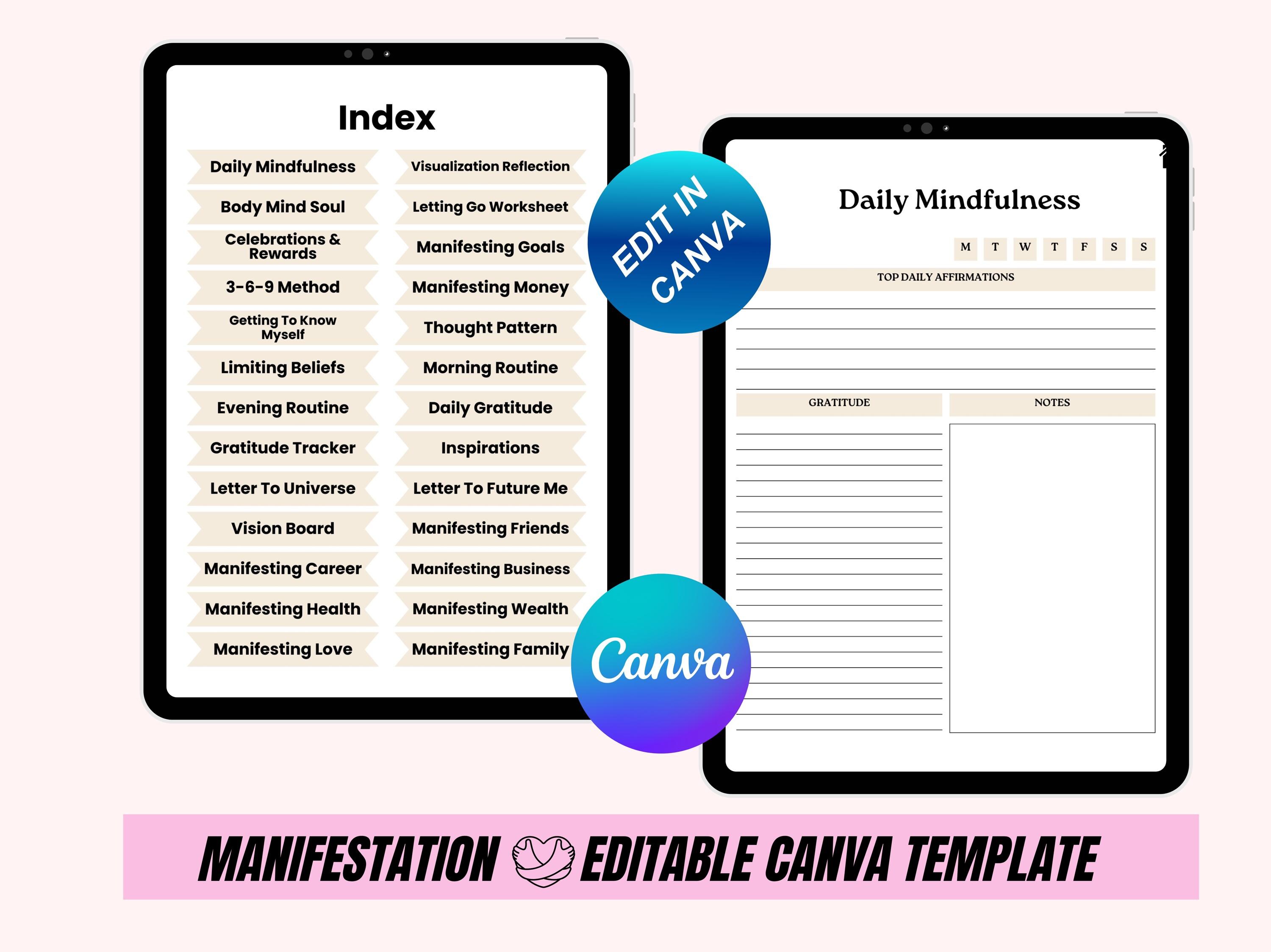 2025 Manifestation Journal | Yearly Intentions Visioning Workbook ...