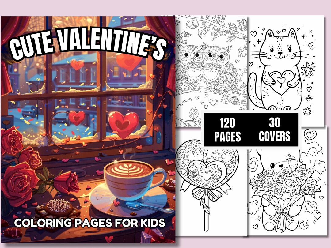 Valentine Coloring Pages Bold and Easy Valentine Color Book Cosy En ...