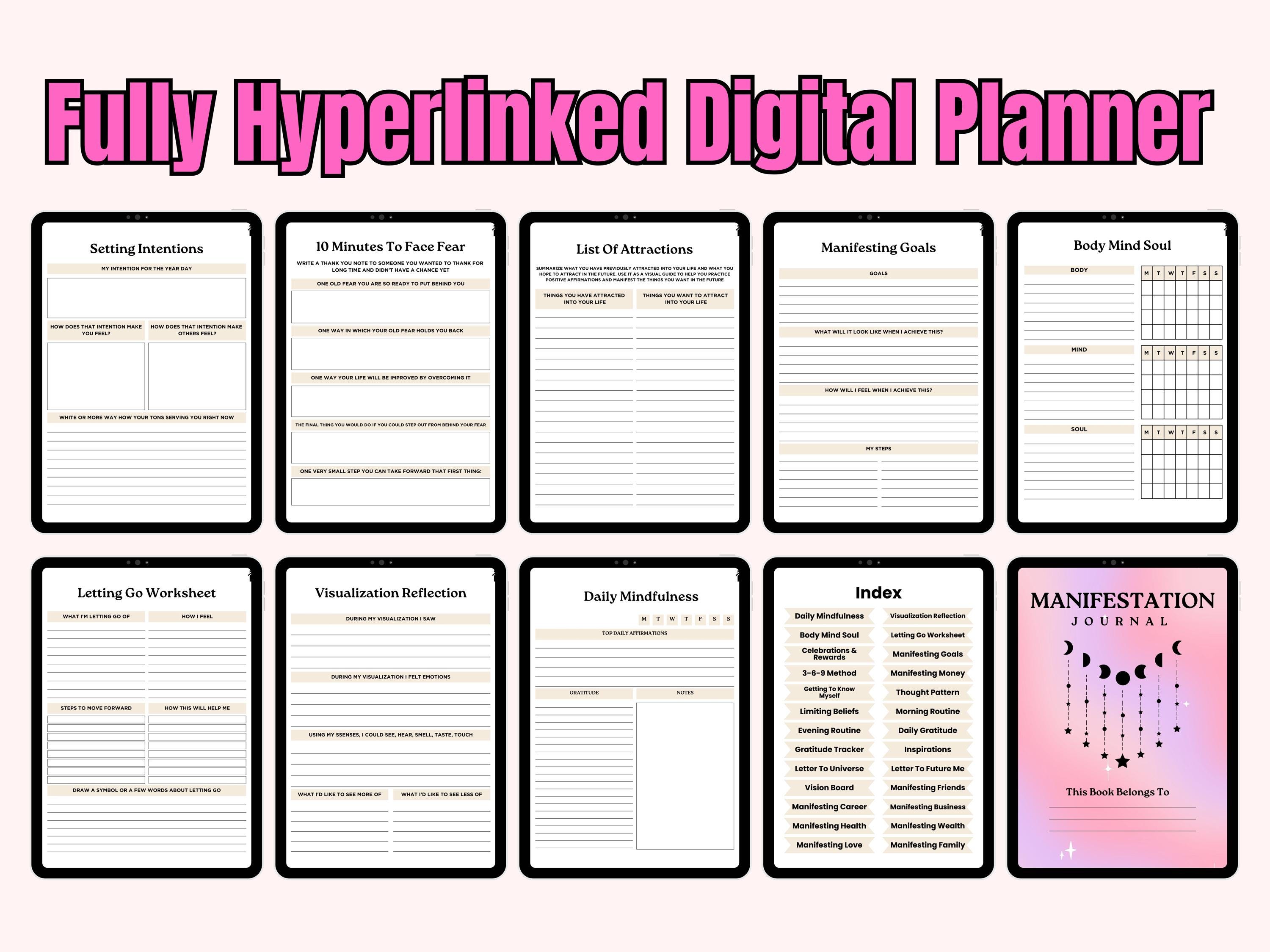 2025 Manifestation Journal | Yearly Intentions Visioning Workbook ...