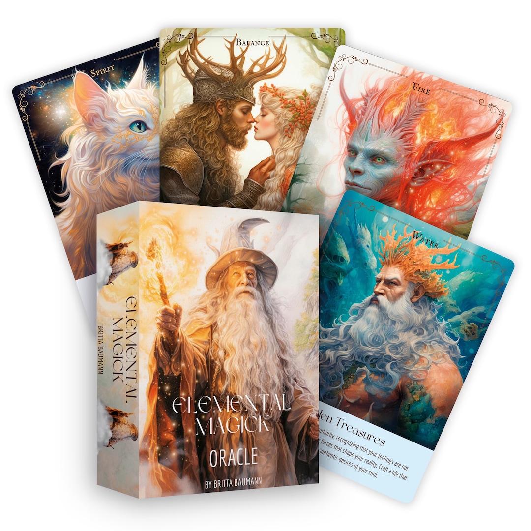 Elemental Magick Oracle: A 60-card Deck & Guidebook by Britta Baumann ...