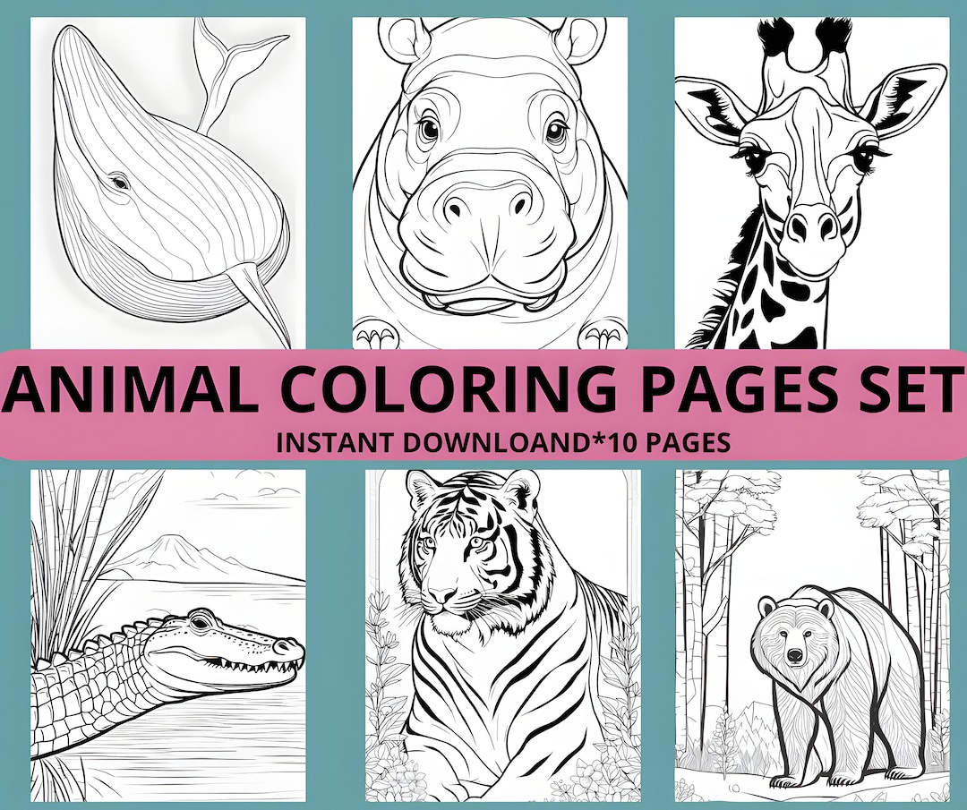 Wild Wonders: Animal Coloring Pages Printable & Digital - Etsy