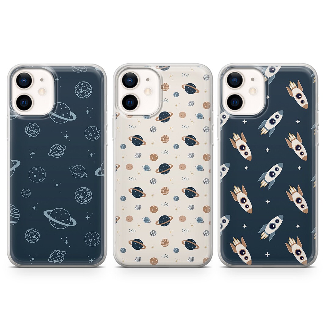 Planets Phone Case Space Rocketship Cover for iPhone 17 Pro Max, 16e ...
