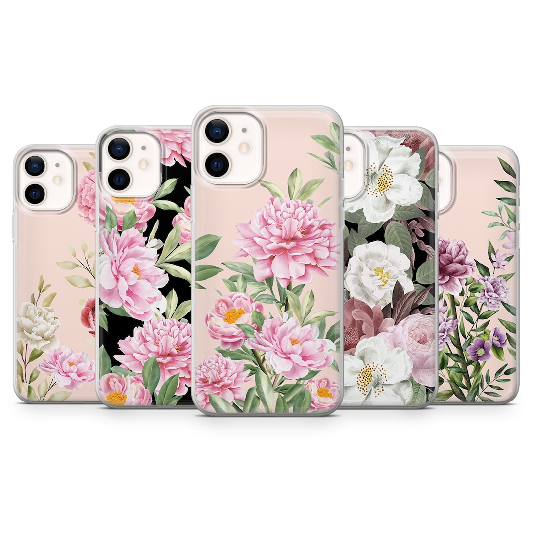 Cute Flower Phone Case, Pretty Floral Cover Fit for iPhone 15 Pro Max ...
