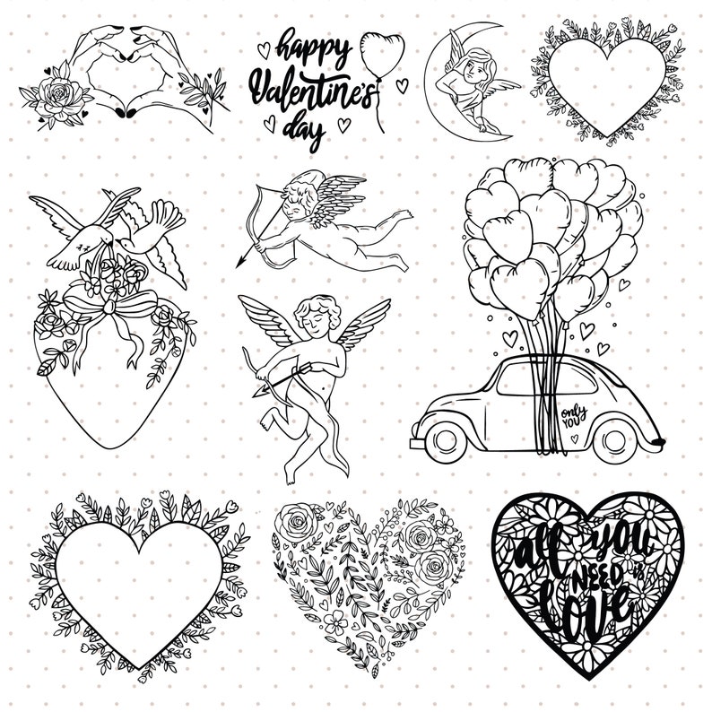 Love Clipart Svg, Valentines Clipart, Cute Svg , Love Hearts Clipart ...