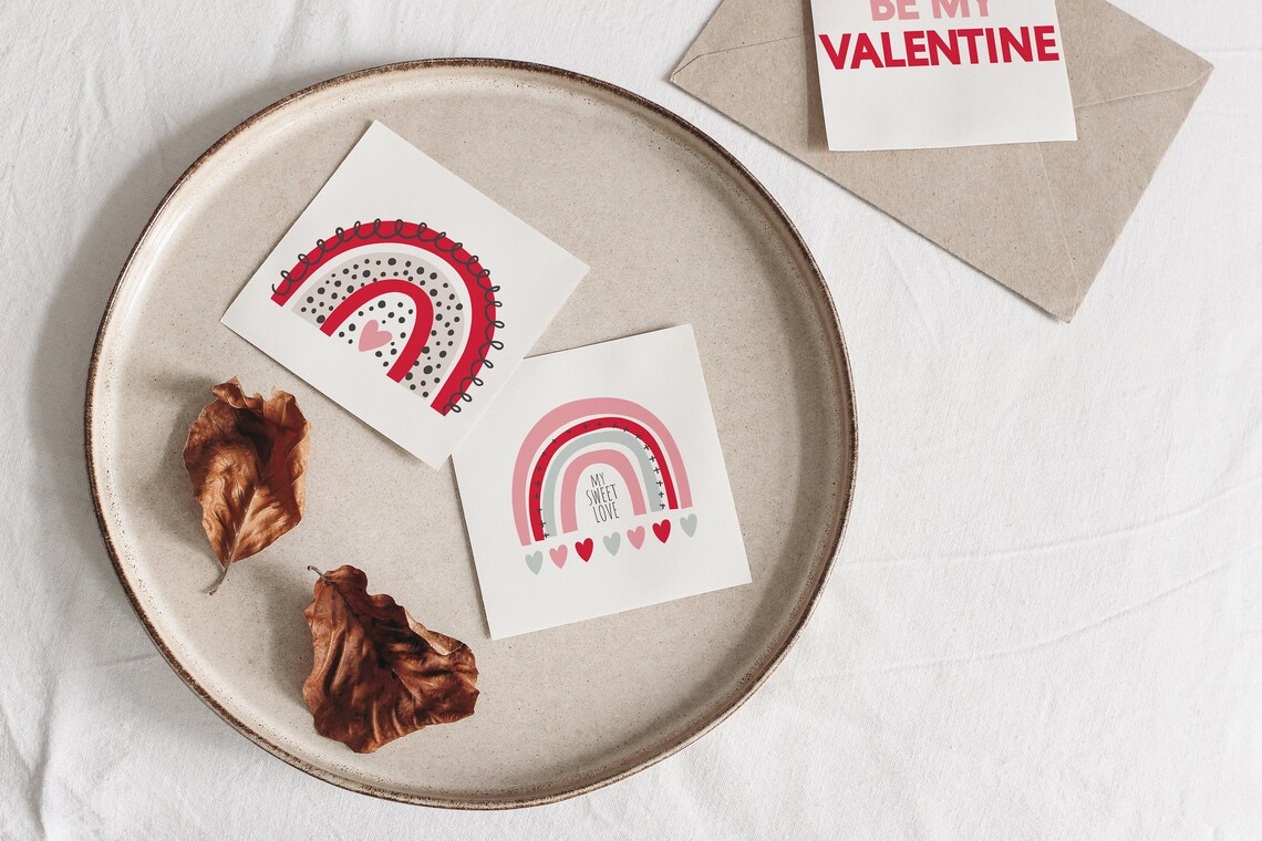 Rainbows Valentine Clipart Png Svg / Love Svg / Digital Printable ...