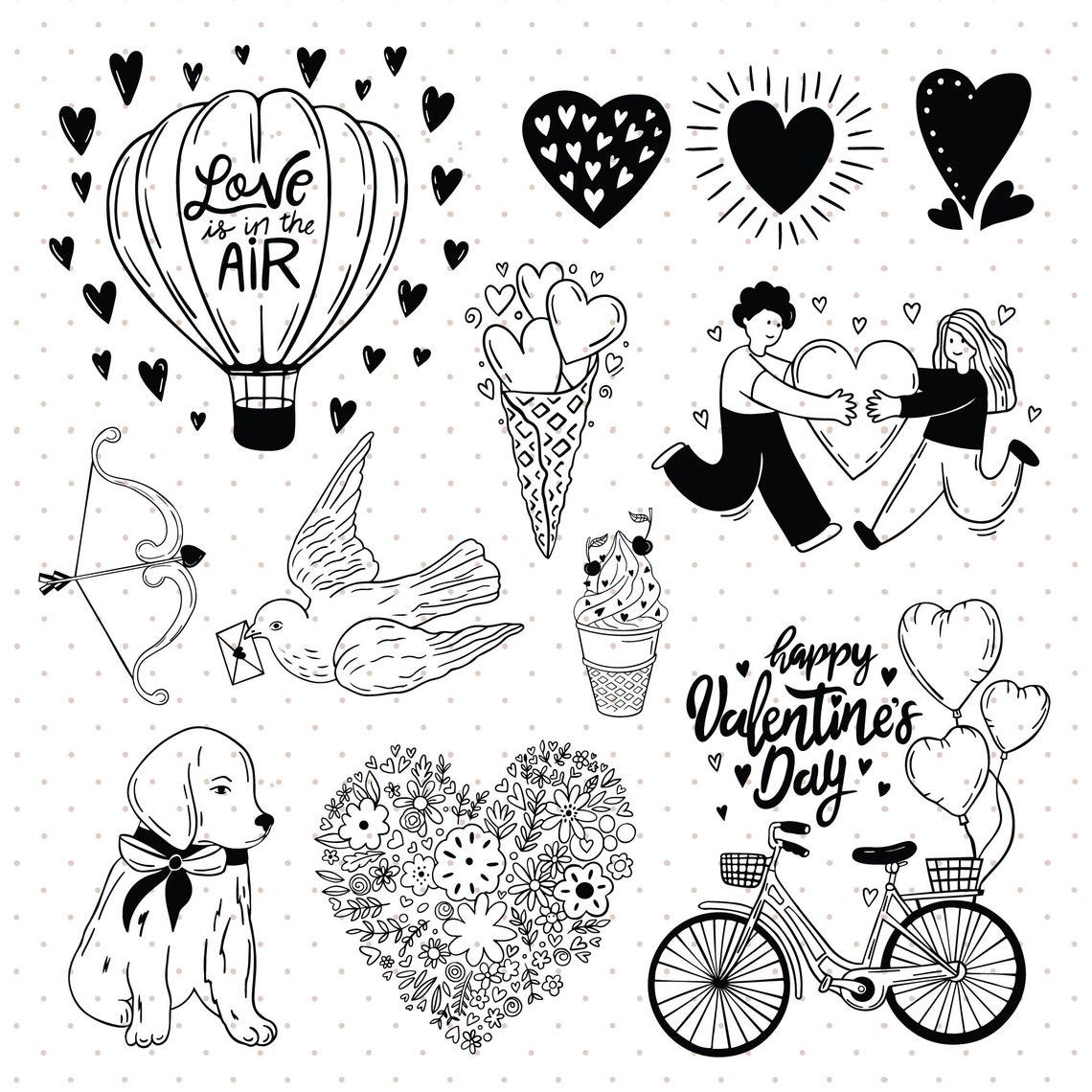 Love Clipart Svg, Valentines Clipart, Cute Svg , Love Hearts Clipart ...