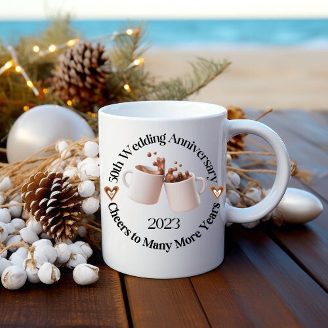 50th Wedding Anniversary Mug, Cheers 50th Anniversary Gift, 50th ...