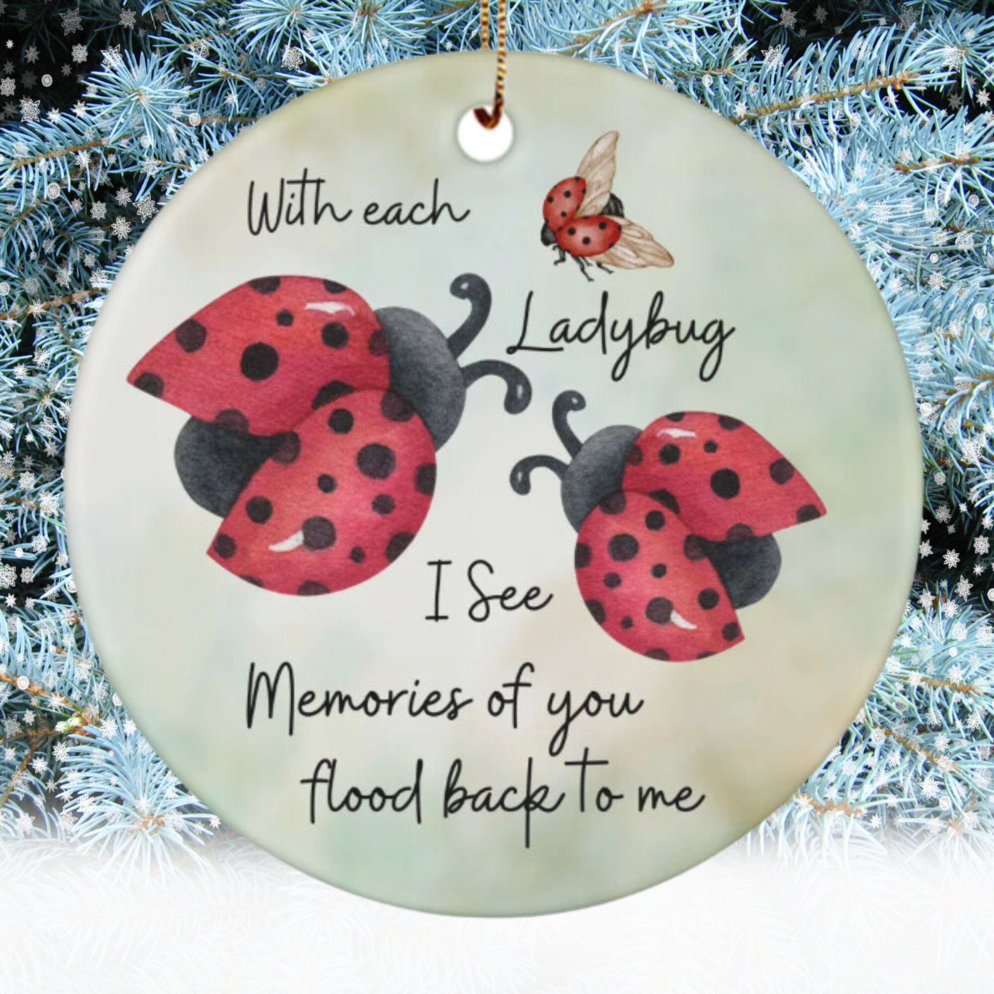 Ladybug Ornament, Ladybug Remembrance, Ladybug Gift, Remembrance ...