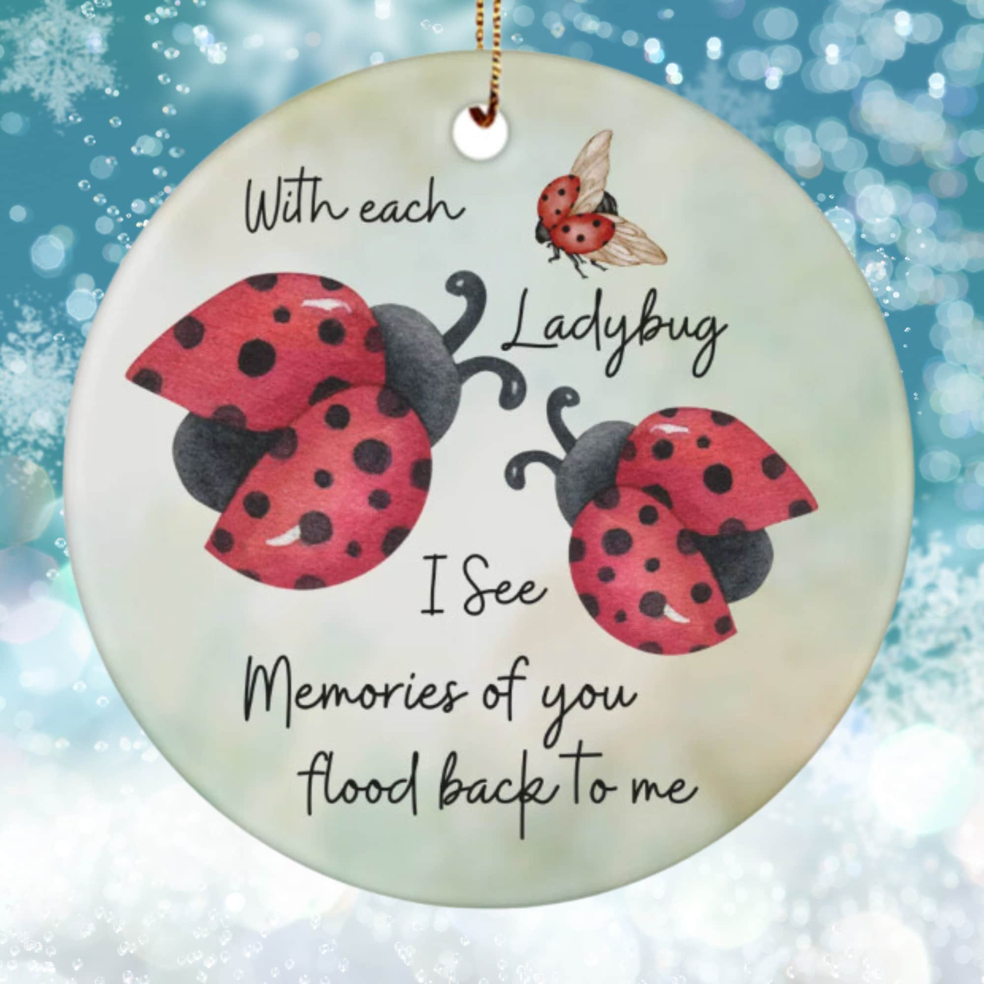 Ladybug Ornament, Ladybug Remembrance, Ladybug Gift, Remembrance ...