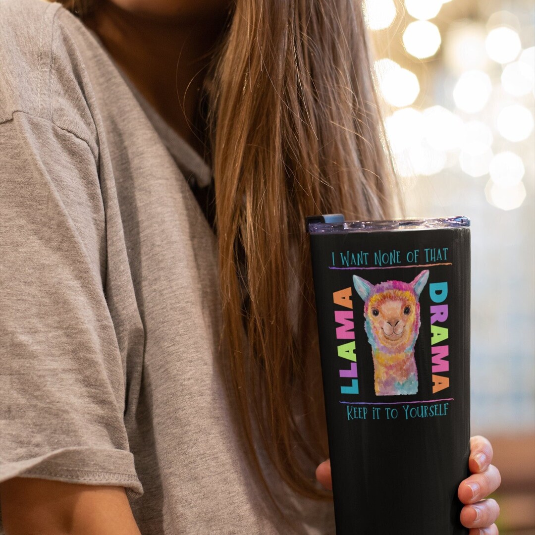 Llama Insulated Tumbler, Funny Llama Cup, Colorful Llama Tumbler, Llama ...