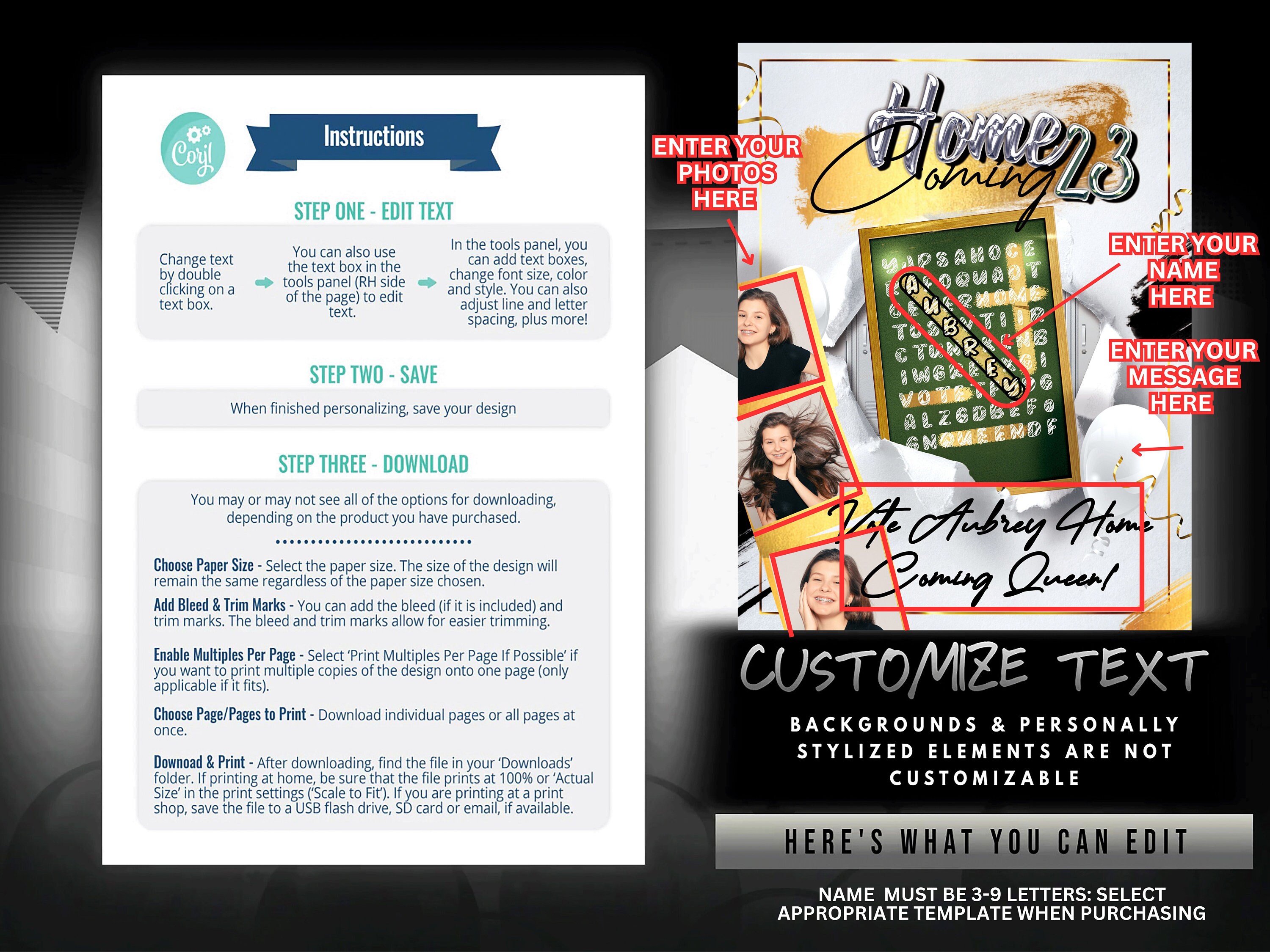 Editable Homecoming Queen Flyer, Homecoming 2023, Homecoming SVG ...