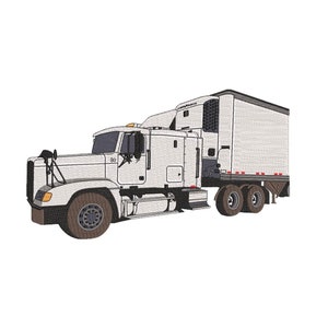 Big Rig Semi Truck Trailer Embroidery Pattern, Machine Embroidery ...