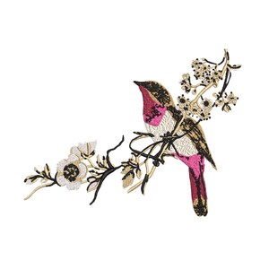 Finch Embroidery Pattern, Bird Embroidery Kit - Floral Embroidery Bird ...