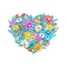 Flower Heart Embroidery Pattern, Spring Floral Machine Embroidery ...