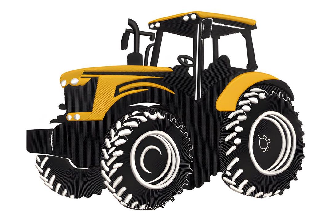 Yellow Tractor Machine Embroidery Designs-embroidery Pattern, Farm ...