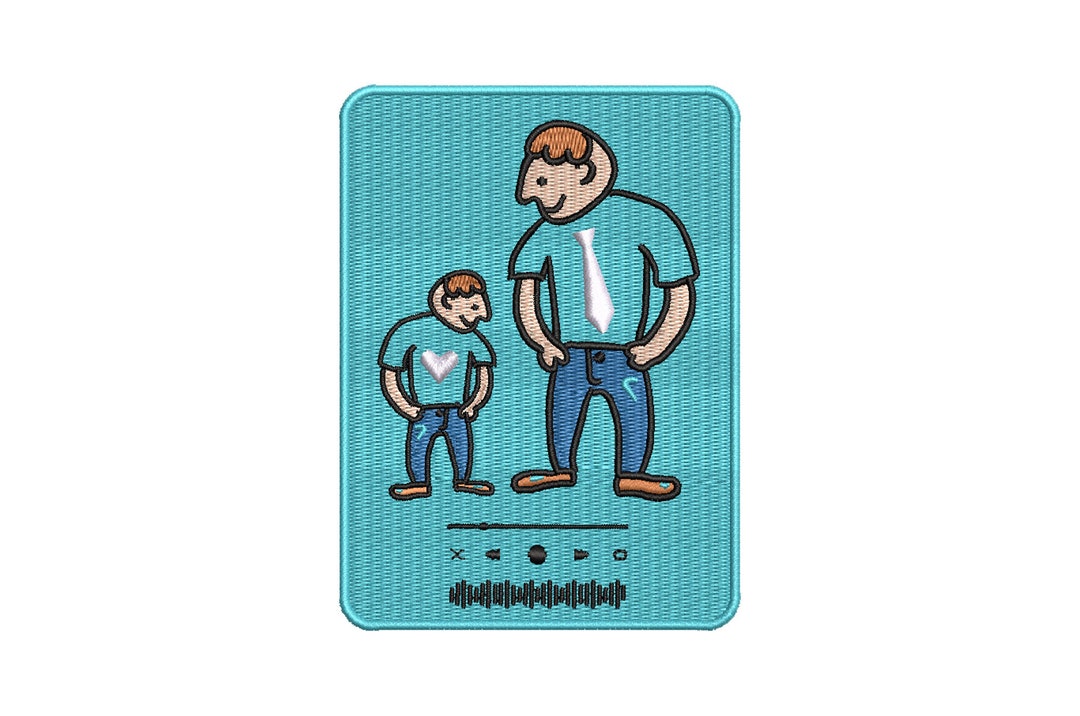 Dad and Son Embroidery Pattern, Machine Embroidery, Father's Day Design ...