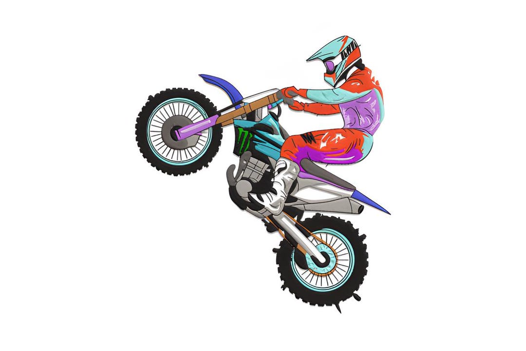 Motocross Rider Machine Embroidery Design Digitized Embroidery File ...