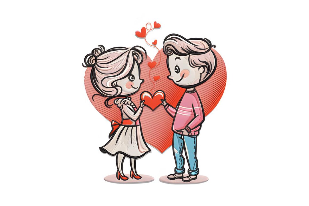 Valentine Couple Machine Embroidery Design - Embroidery Pattern ...