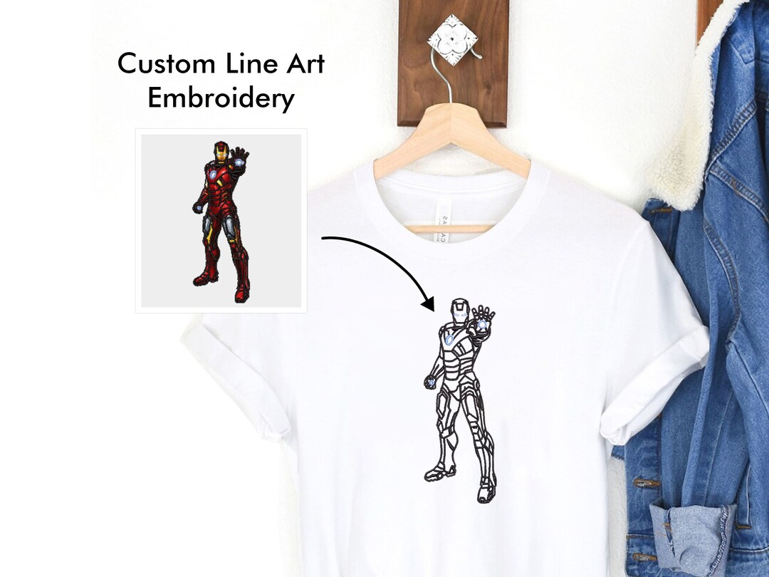 Custom Line Art Embroidery Pattern, Outline Digitizing, Personalized ...