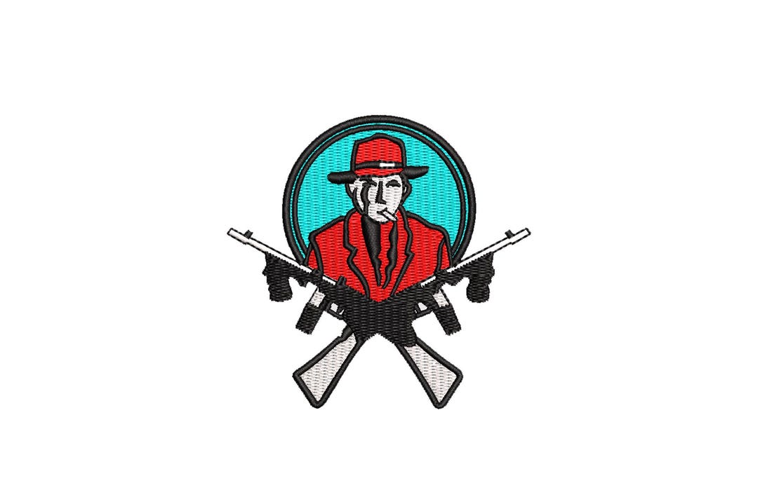 Crossed Rifles Machine Embroidery Design, Capones Gun Embroidery ...