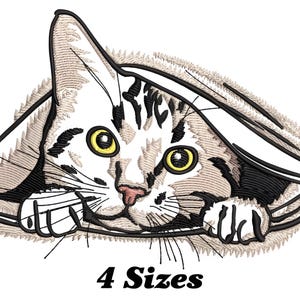 Peeking Cat Machine Embroidery Design – Custom Embroidery Pattern File ...