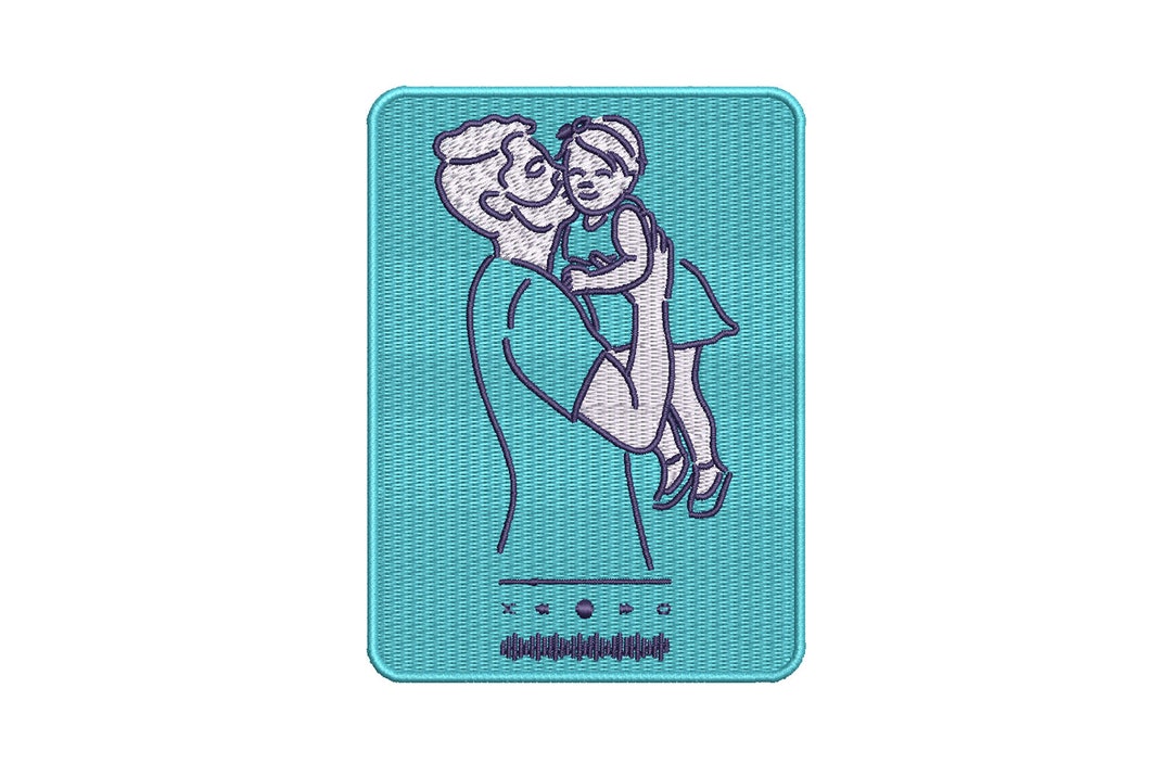 Dad and Daughter Embroidery Pattern, Machine Embroidery, Father's Day ...