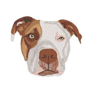Pitbull Dog Embroidery Pattern, Pet Animal Machine Embroidery Design ...