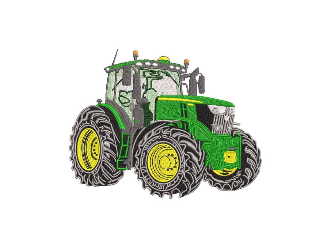 Green Tractor Embroidery Pattern, Machine Embroidery Design, Farm Cart ...