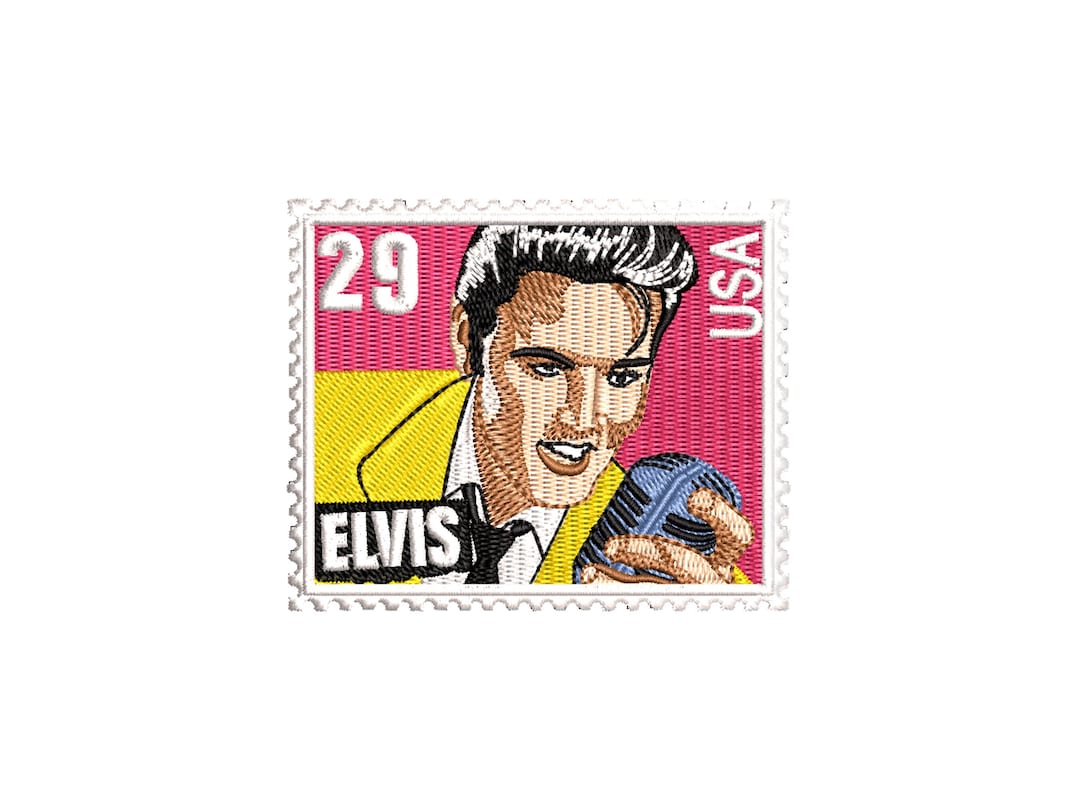 USA Postage Stamp Embroidery Pattern, Elvis Presley Machine Embroidery ...