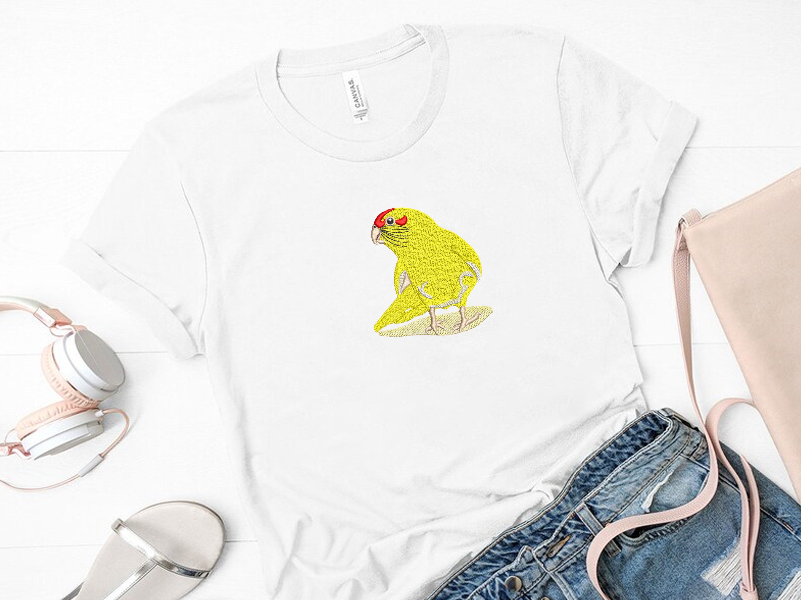 Yellow Bird Embroidery Pattern, Parrot Machine Embroidery Designs ...