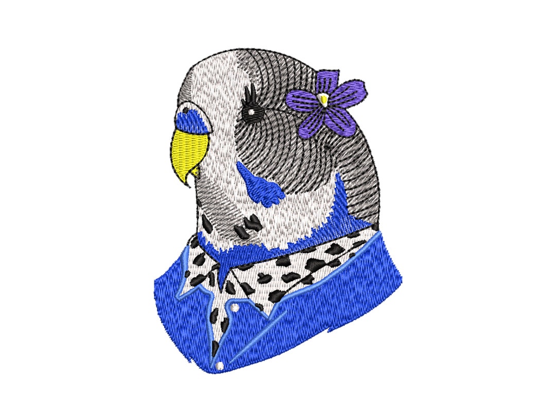 Parrot Embroidery Design, Colorful Flying Parrot Budgie Machine ...
