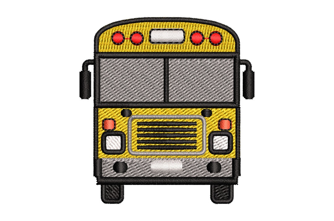 Yellow School Bus Embroidery Pattern, Machine Embroidery Design, Back ...