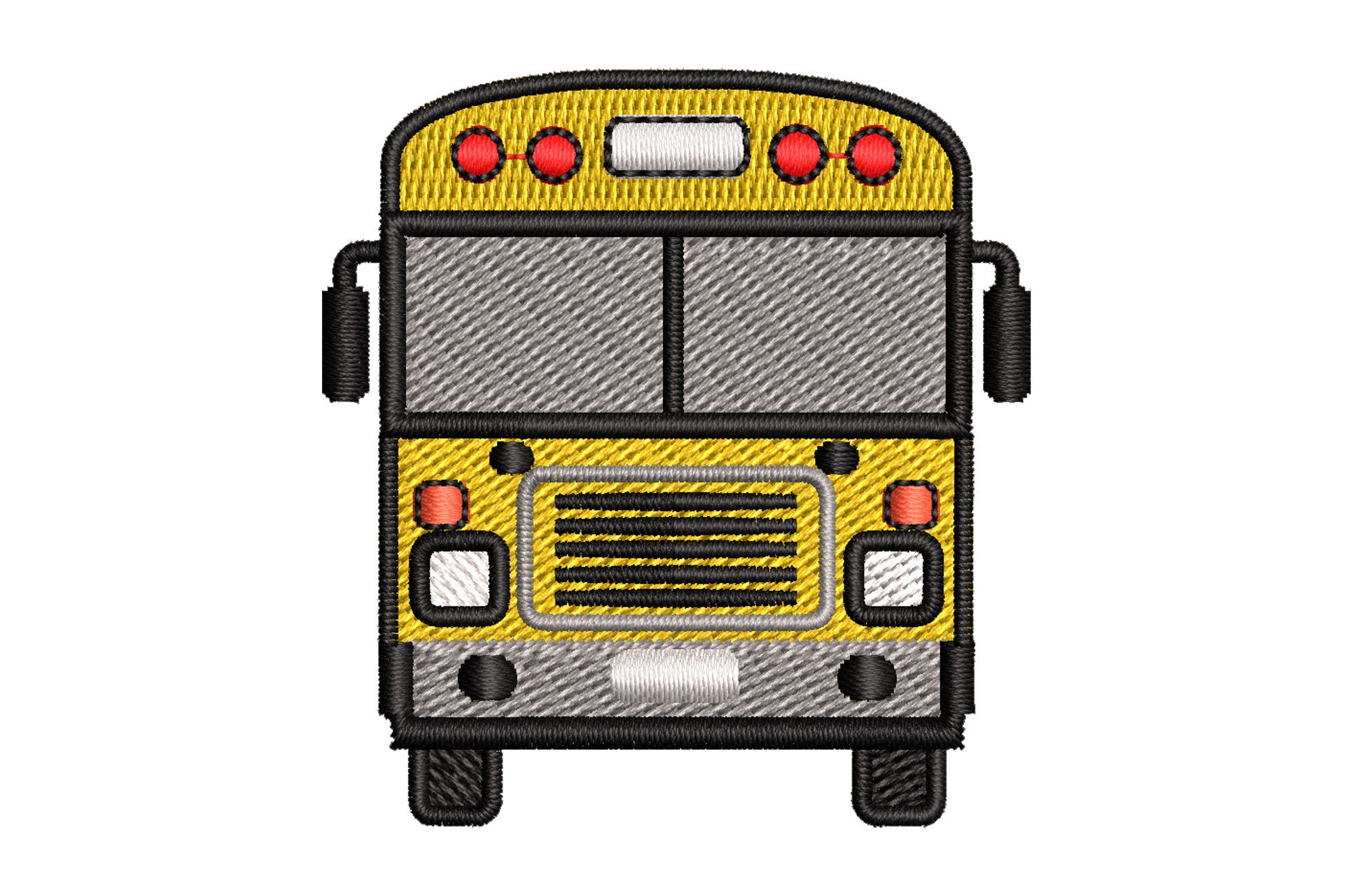 Yellow School Bus Embroidery Pattern, Machine Embroidery Design, Back ...