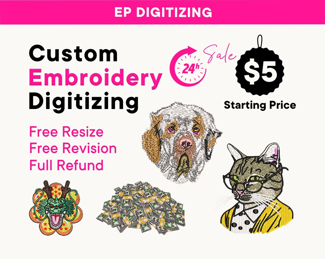 Custom Embroidery Digitizing Service, Best Logo & Image Digitizing - Etsy
