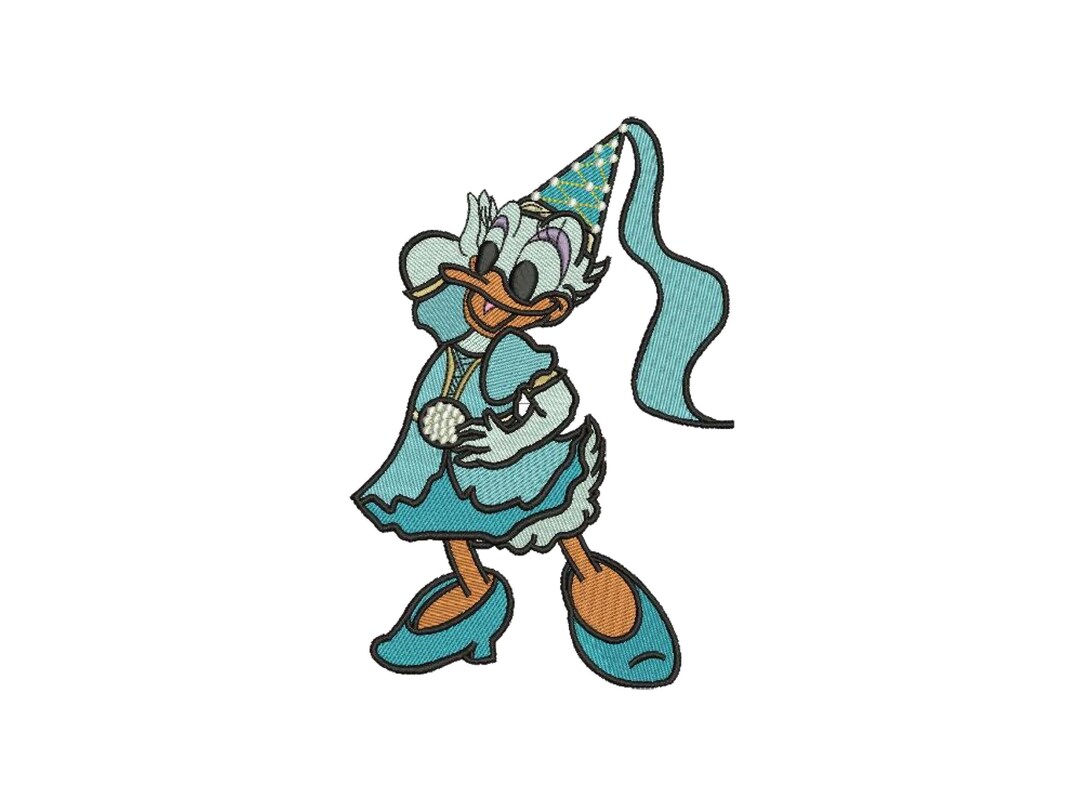 Daisy Duck, Daisy in Blue, Duck Embroidery, Cartoon Embroidery, Kids ...