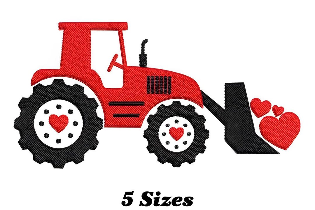 Tractor Heart Machine Embroidery Design - Embroidery Pattern, Digitized ...