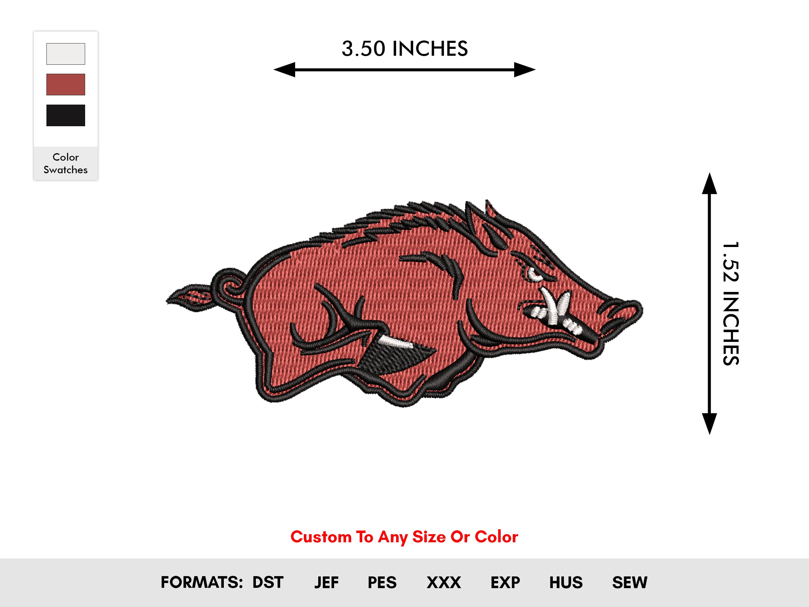 Angry Pig Embroidery Pattern, Animal Machine Embroidery Design, Instant ...