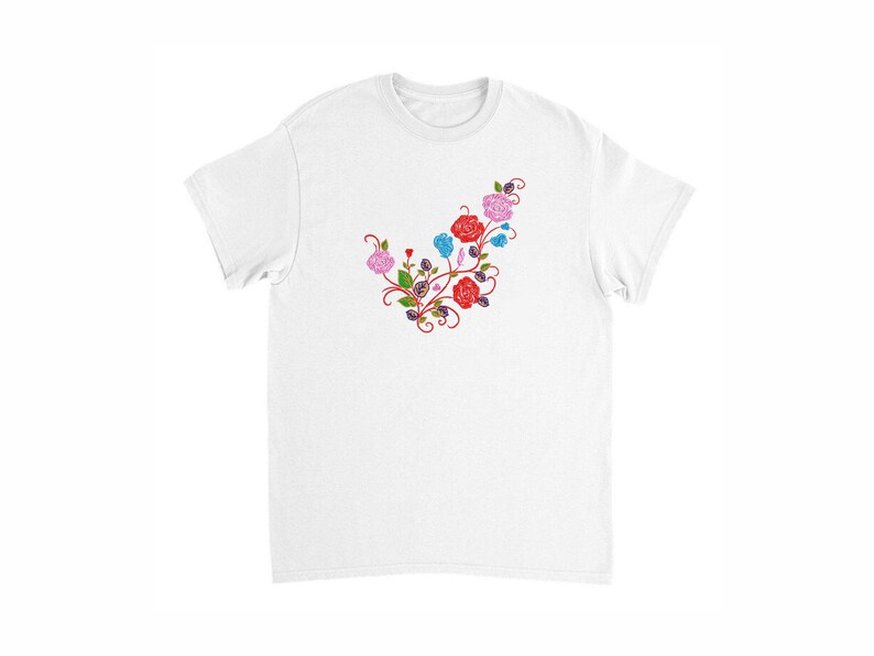 Rose Flower Border Embroidery Pattern, Floral Machine Embroidery Design ...