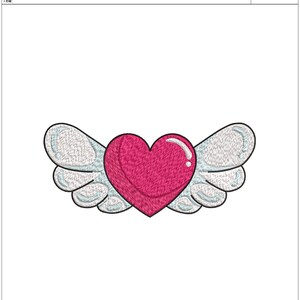 Love Flying Heart Machine Embroidery Design - Cute Embroidery Pattern ...