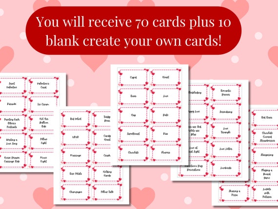 Valentine Pictionary Word List Printable