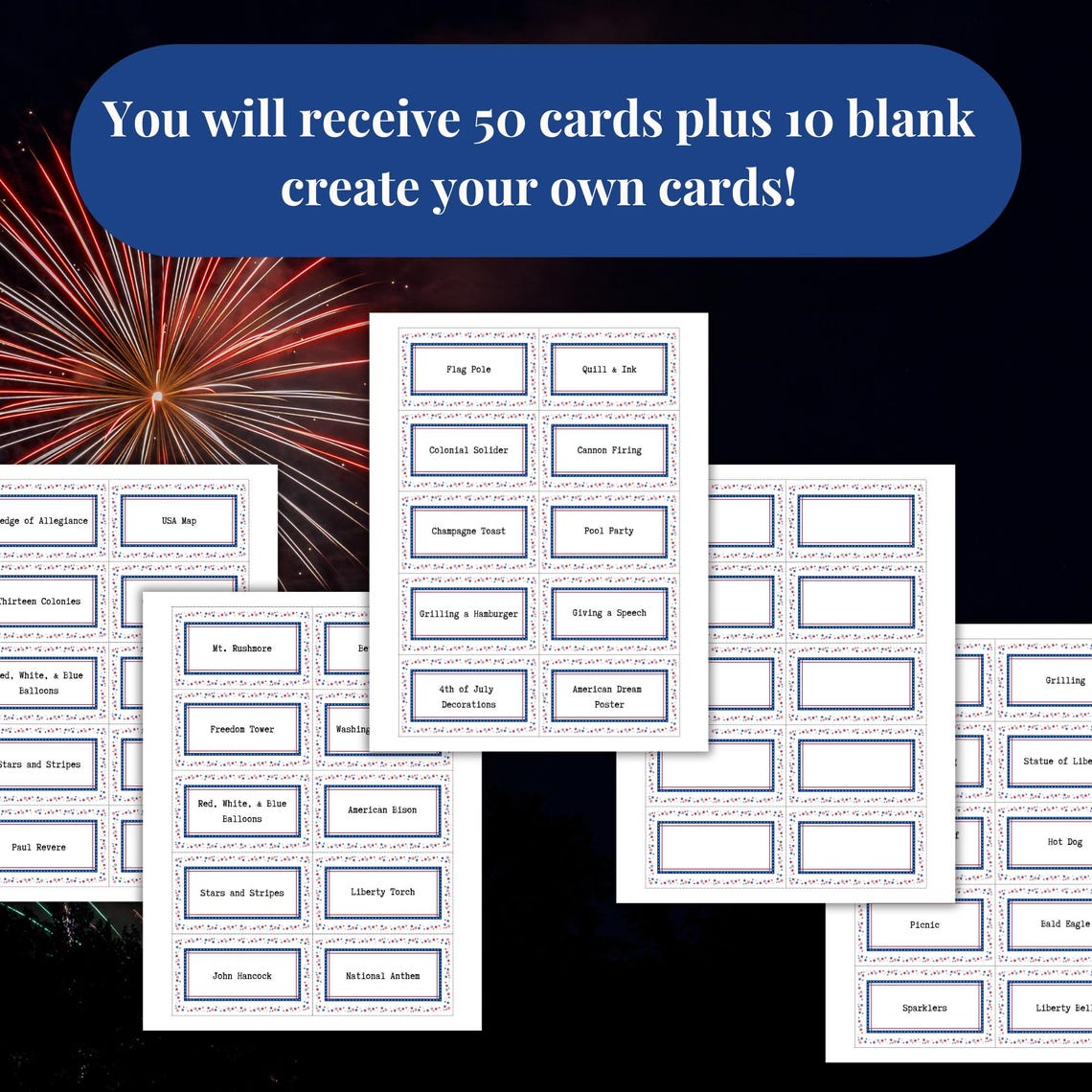 4th of July Pictionary, Patriotic Fourth of July Game, School Party ...
