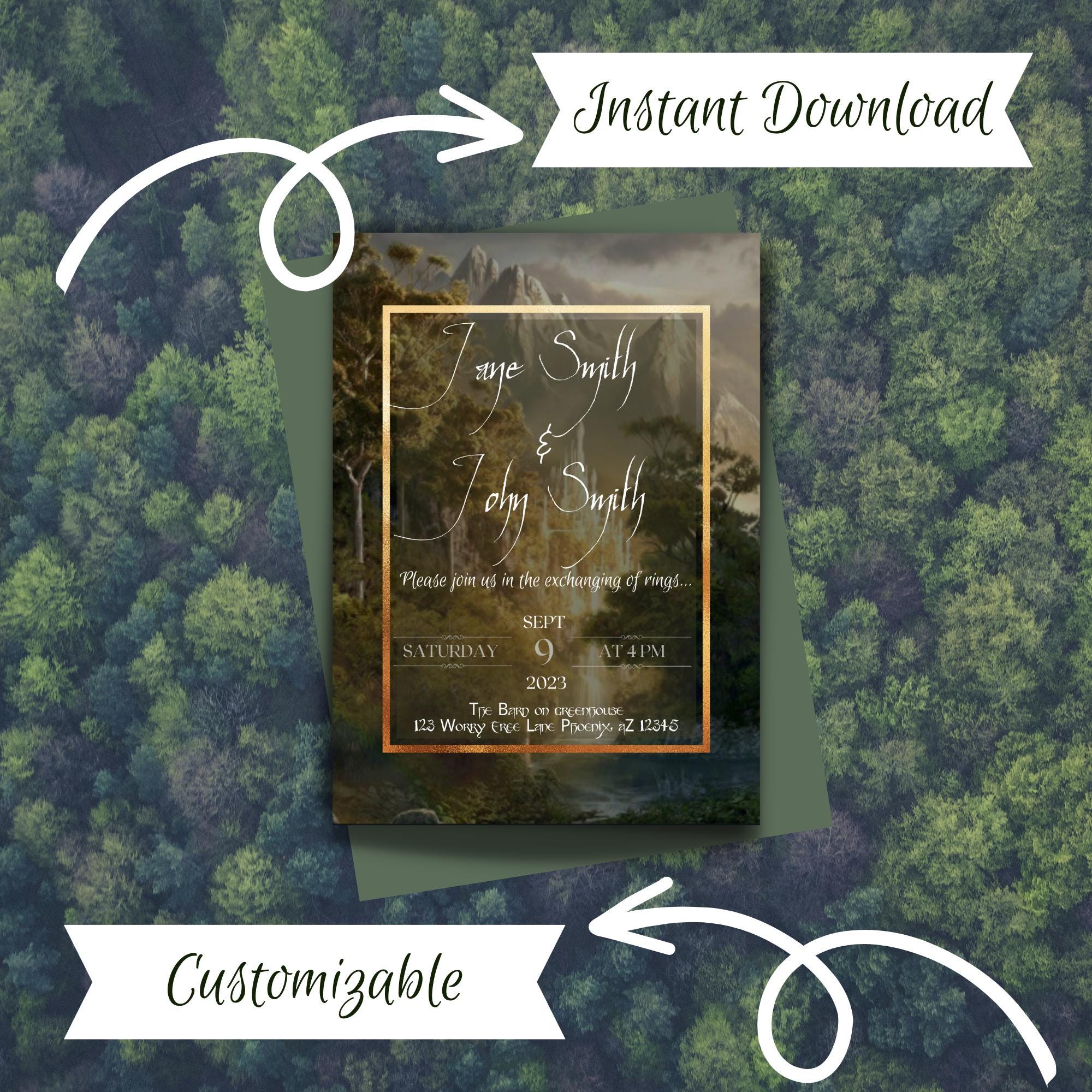Lord of the Rings Wedding Invitation Bundle - Etsy