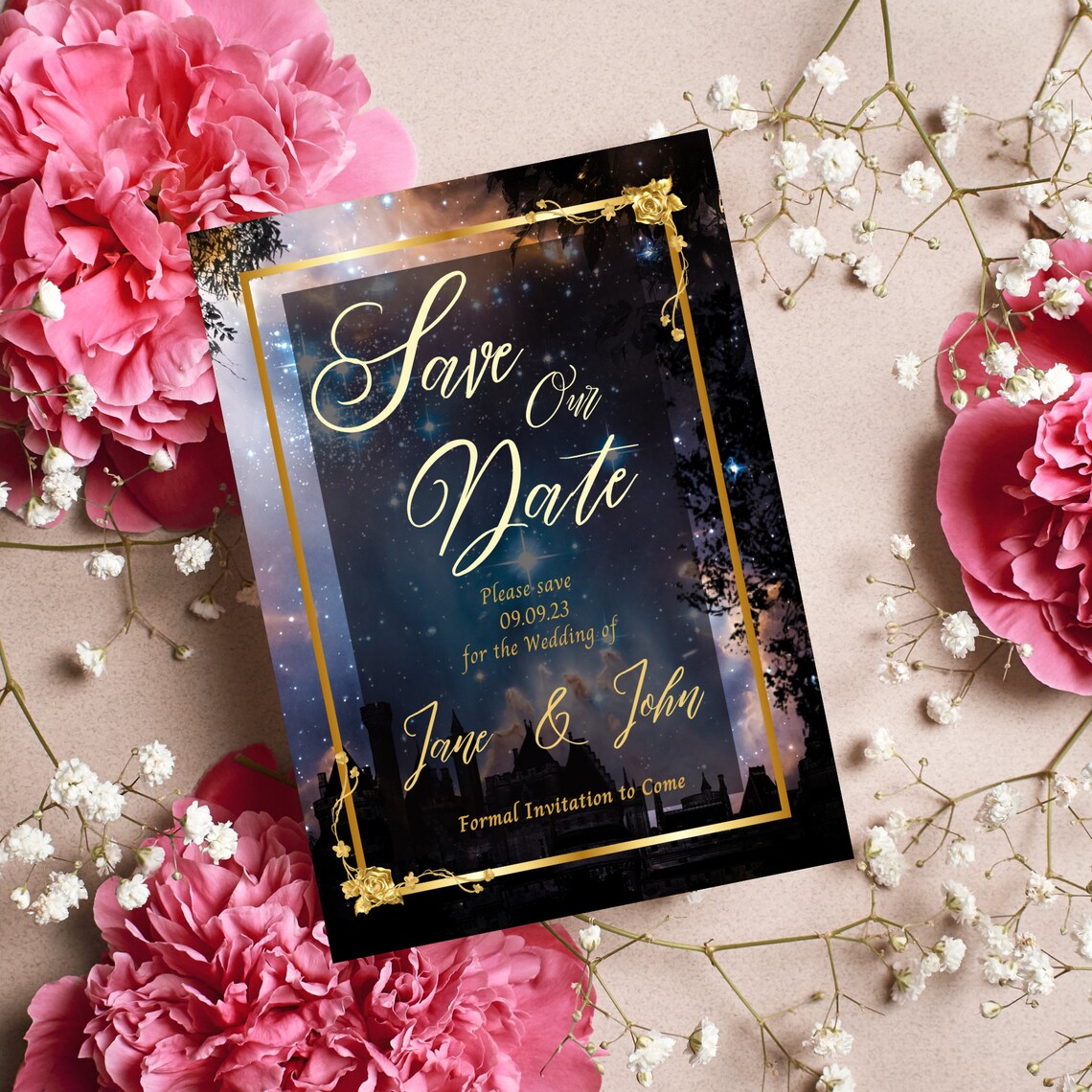 Fantasy Wedding Invitation Bundle, Magical Wedding, Customizable ...